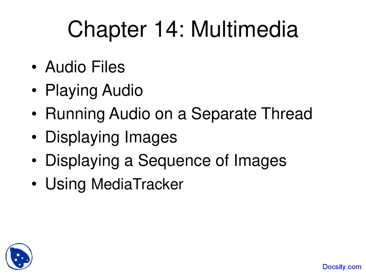 Multimedia Java Programming Language Lecture Slides Docsity