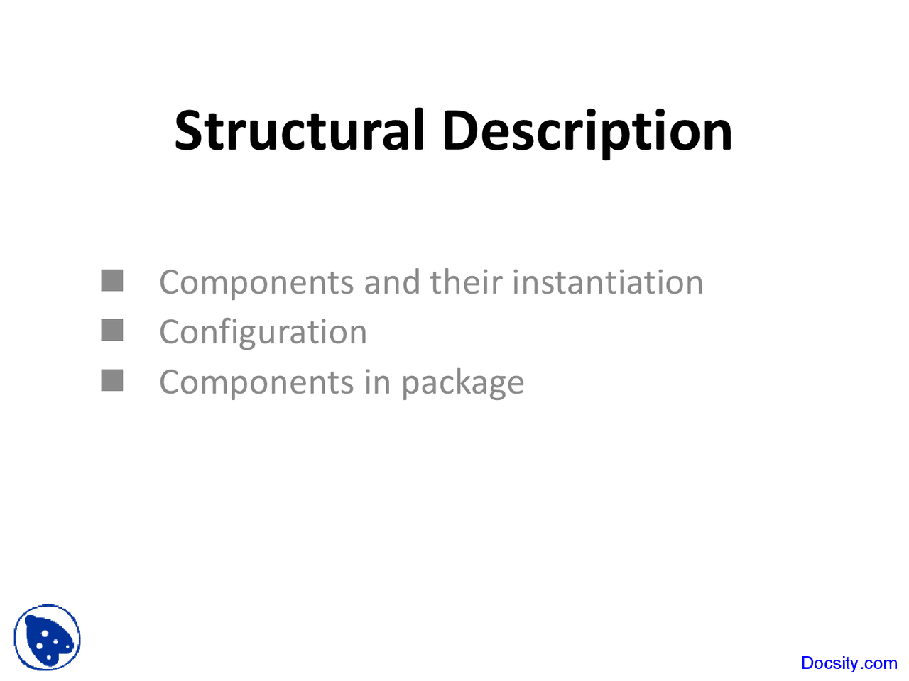 Structural Description - Computer Science - Lecture Slides - Docsity