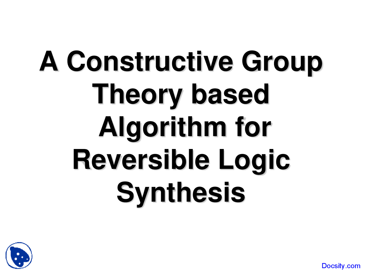 Constructive Group Quantum Computing Lecture Slides Docsity