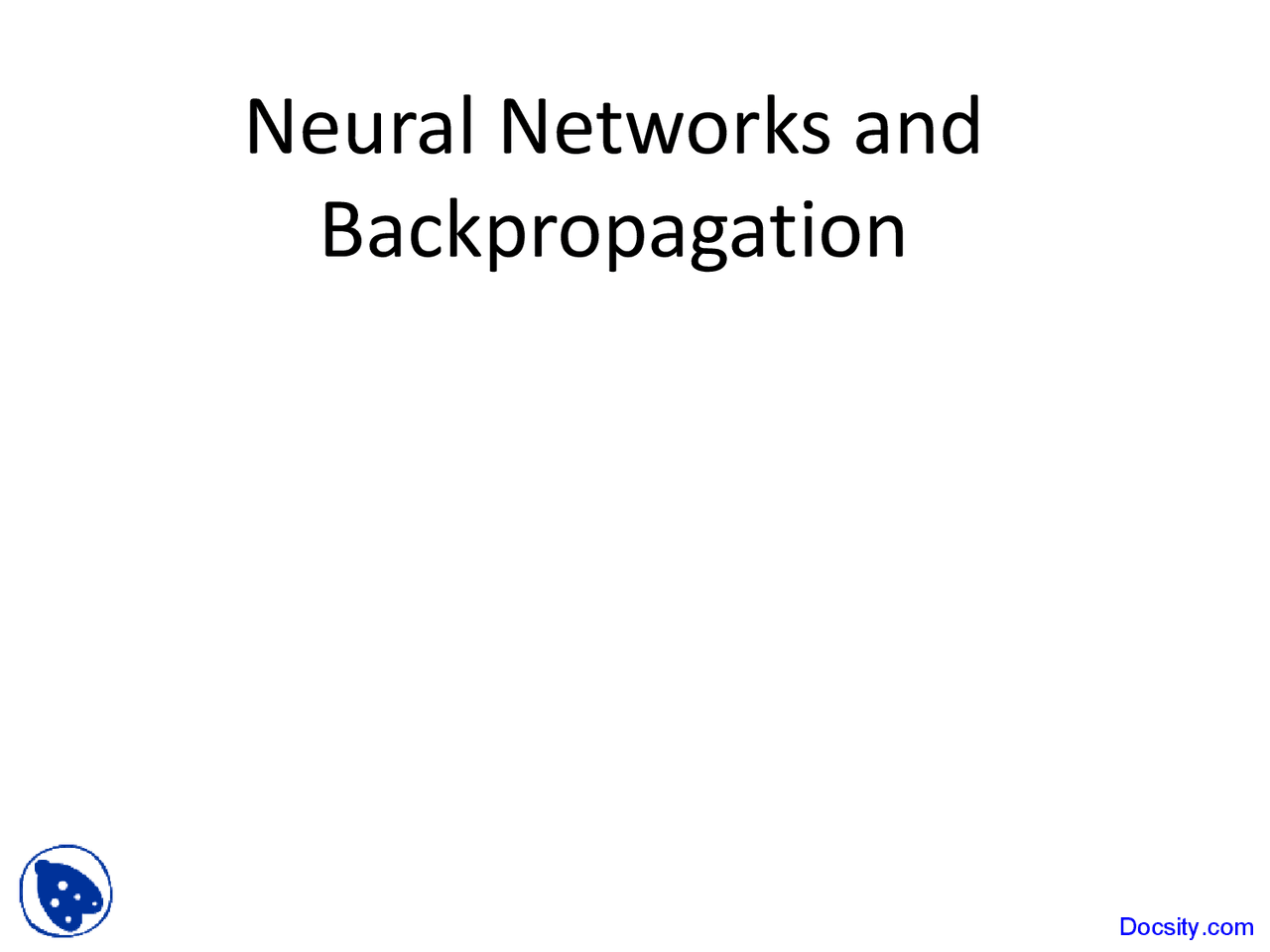 Neural Networks Multimedia Signal Processing Lecture Slides Docsity