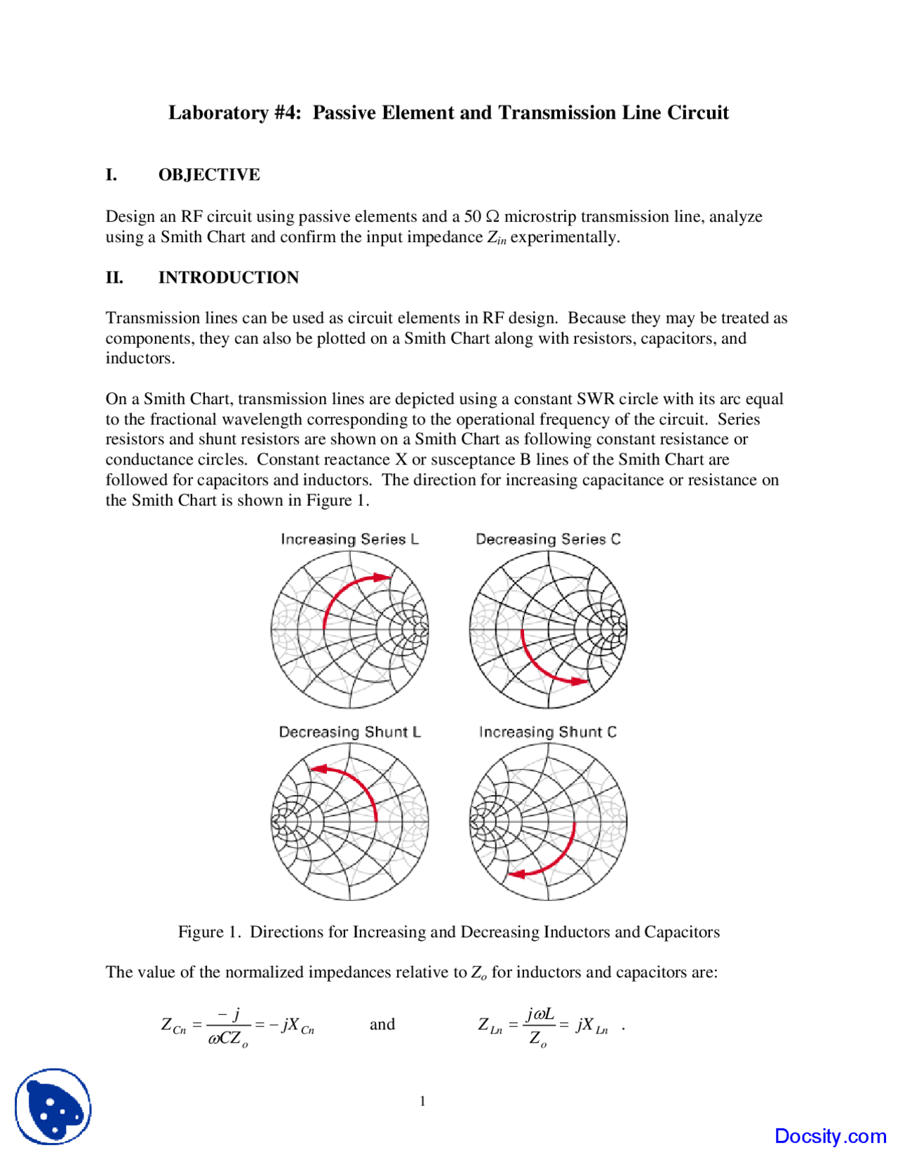 Passive Element - RF and Microwave Engineering - Lab Notes - Docsity