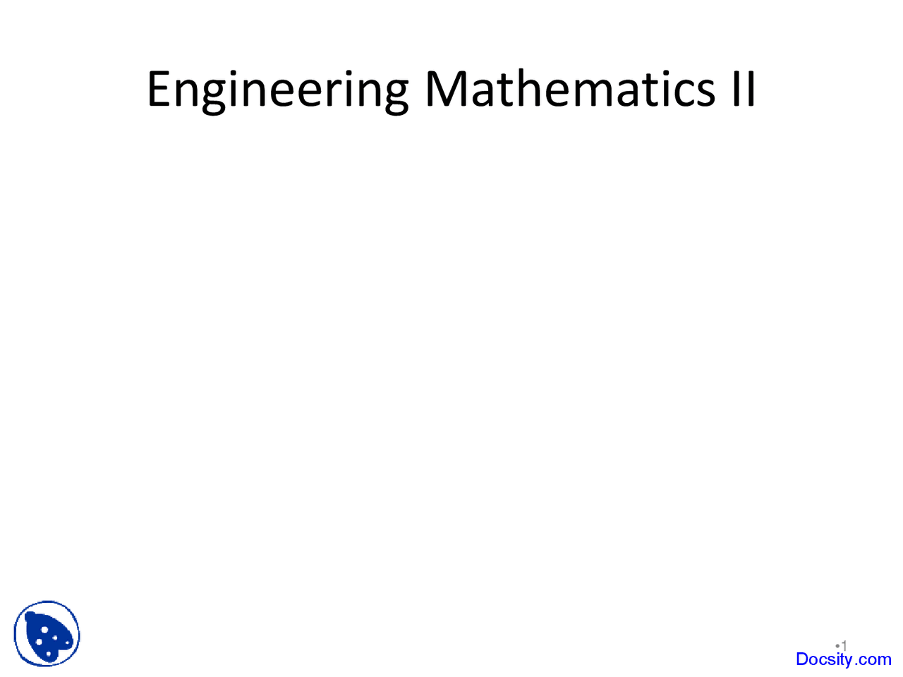 Engineering Mathematics Multimedia Signal Processing Lecture Slides
