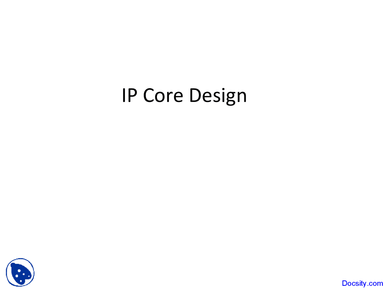 Core Design Multimedia Signal Processing Lecture Slides Docsity