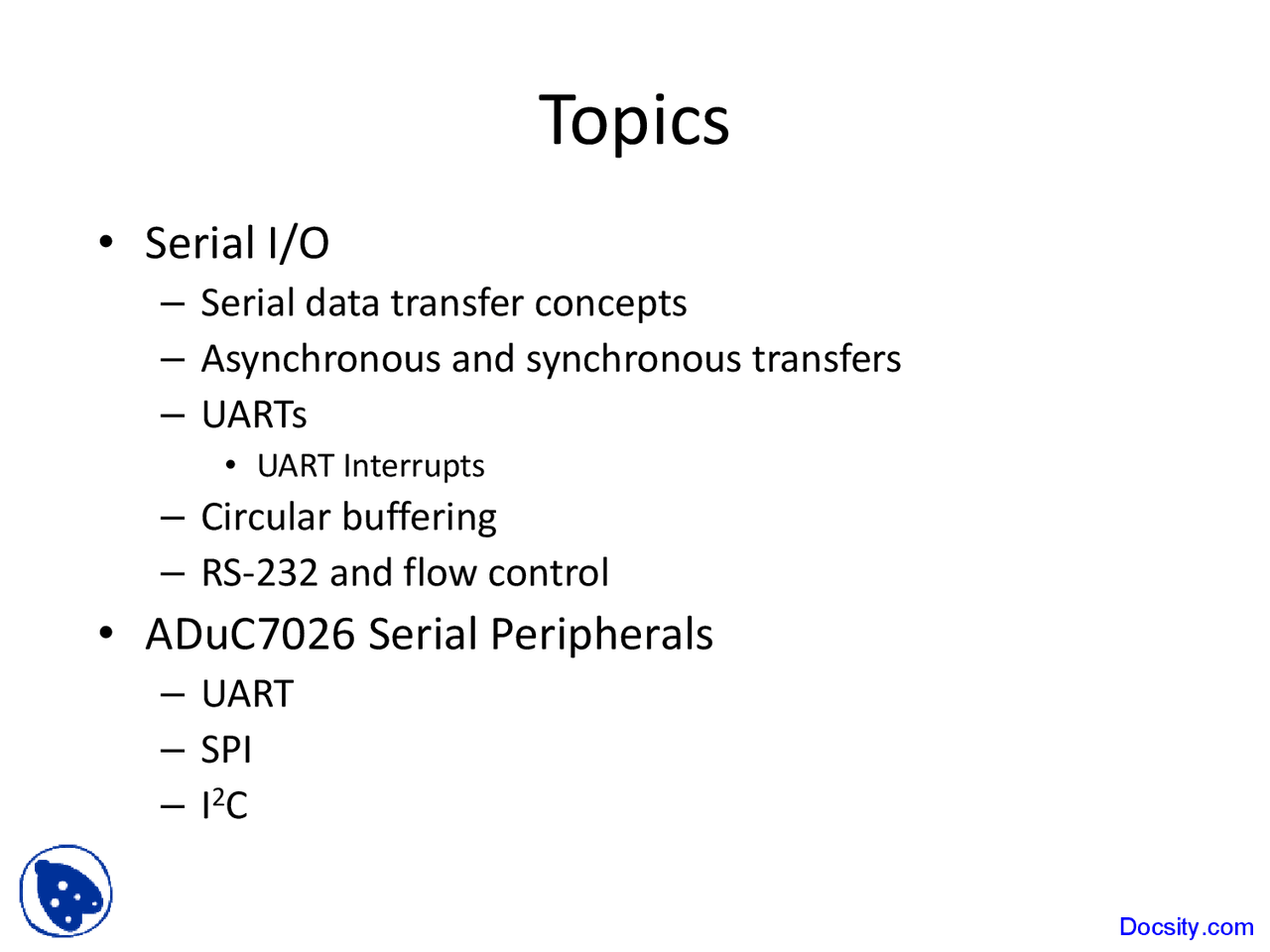 Serial Introduction To Microprocessor Systems Lecture Sli Docsity