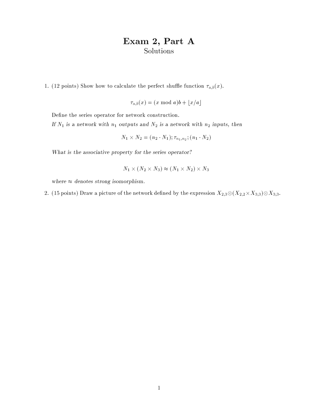 Perfect Shuffle Function - Design and Analysis of Switching Systems ...