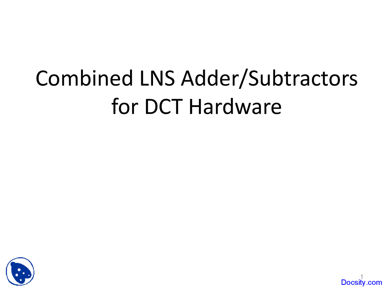 Combined Multimedia Signal Processing Lecture Slides Docsity