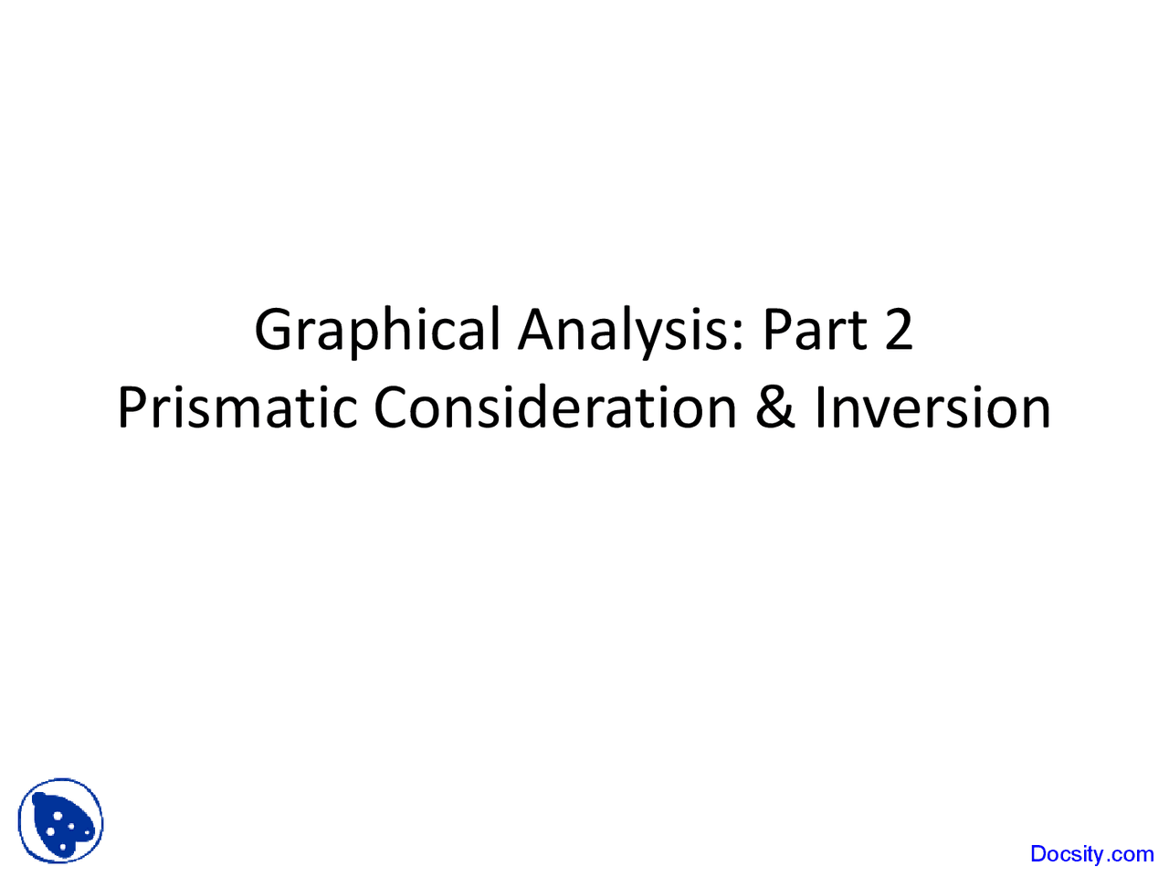Graphical Analysis Kinematic And Mechatronics Lecture Slides Docsity