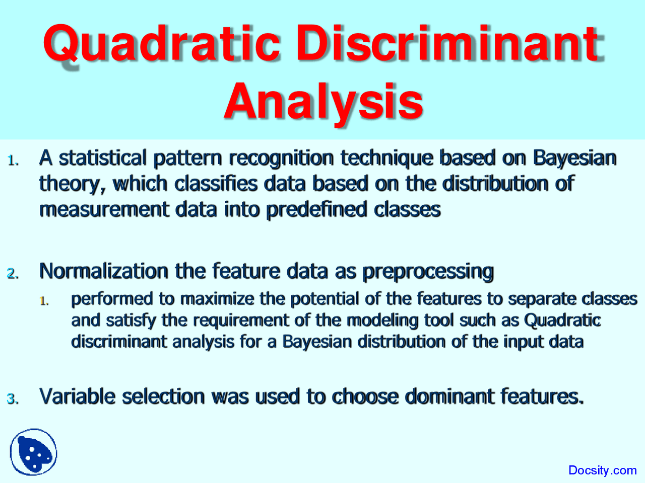 Quadratic Discriminant Robot Vision And Preception Lecture Slides