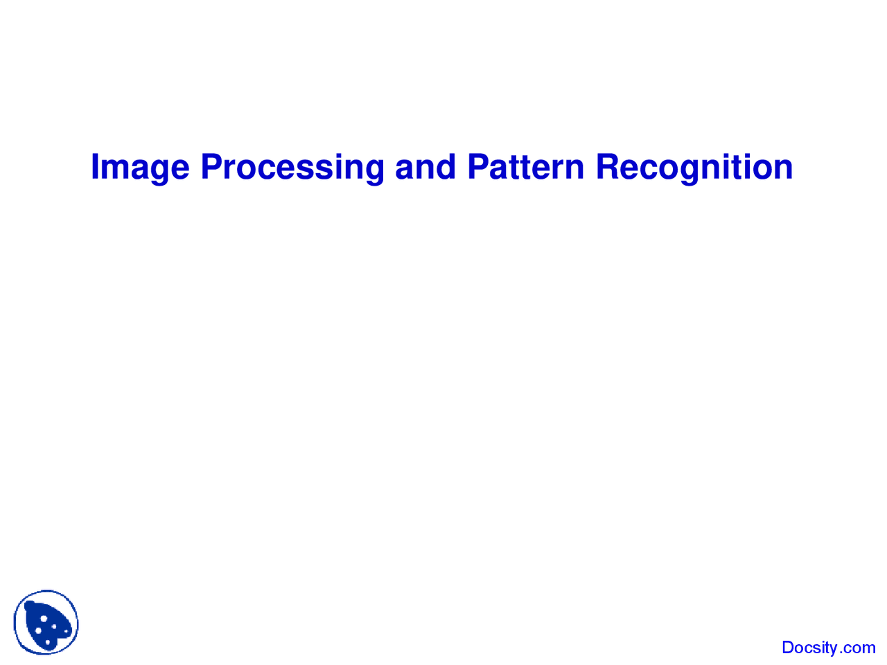 Image Processing Robot Vision And Preception Lecture Slides Docsity