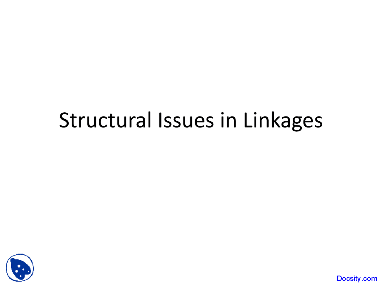 Structural Issues In Linkages Kinematic And Mechatronics Lecture