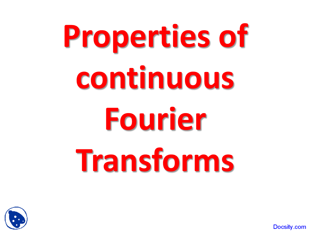 Properties Robot Vision And Preception Lecture Slides Docsity