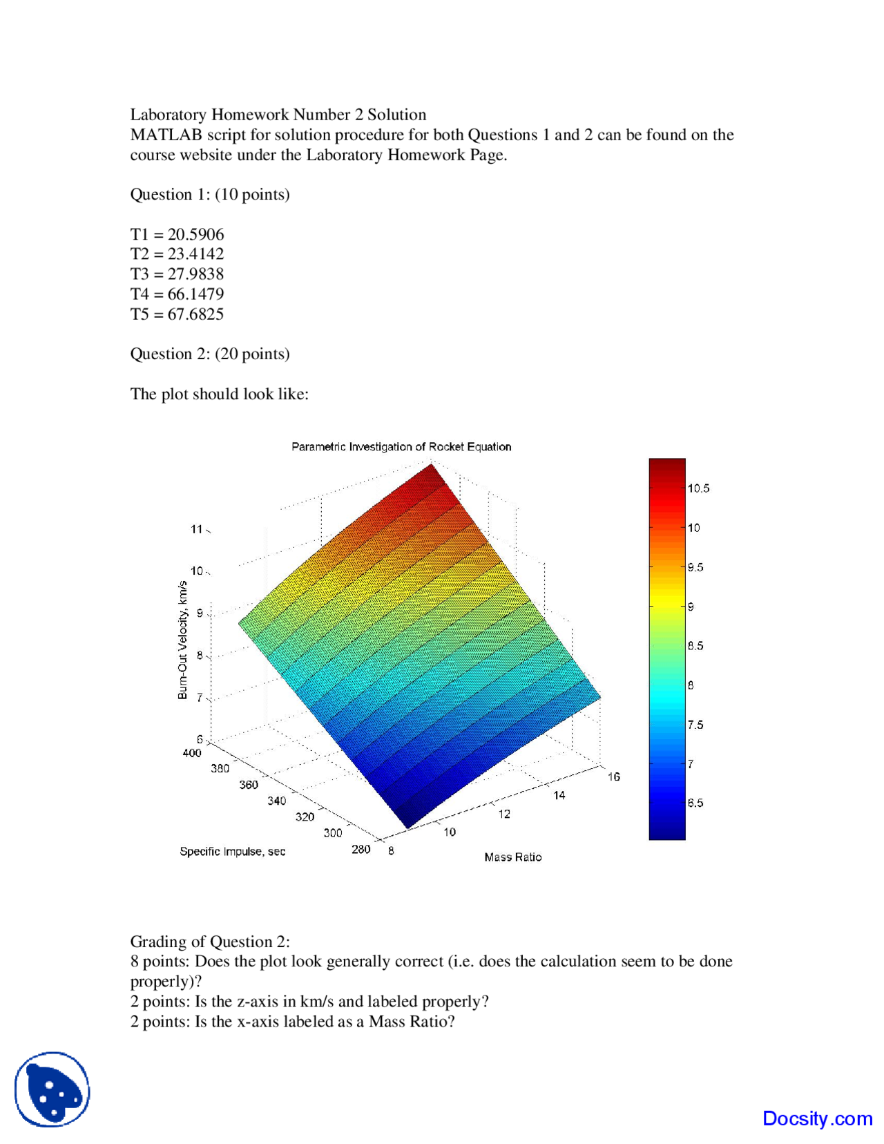 Matlab Script Aerospace Practicum Home Work Docsity