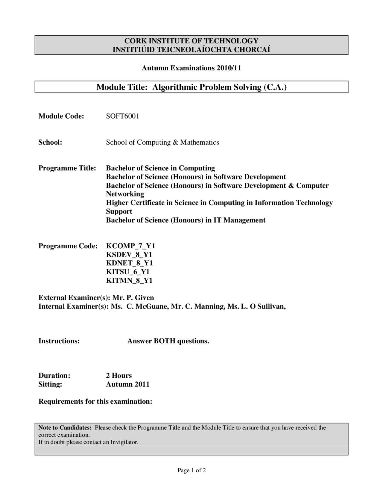 Visual Basic Interface Algorithmic Problem Solving Past Exam Docsity