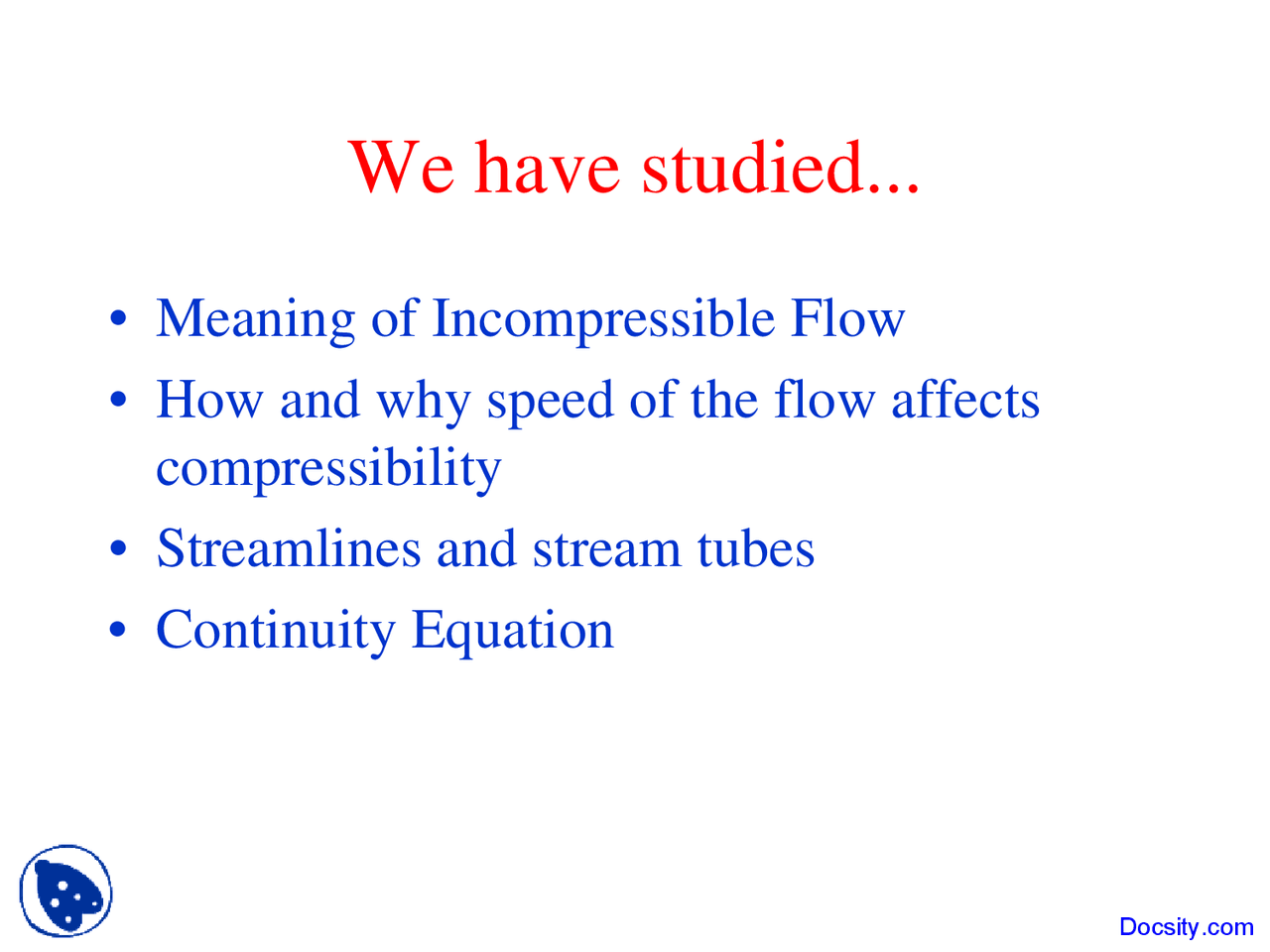 Incompressible Flow Introduction To Aerospace Engineering Lecture
