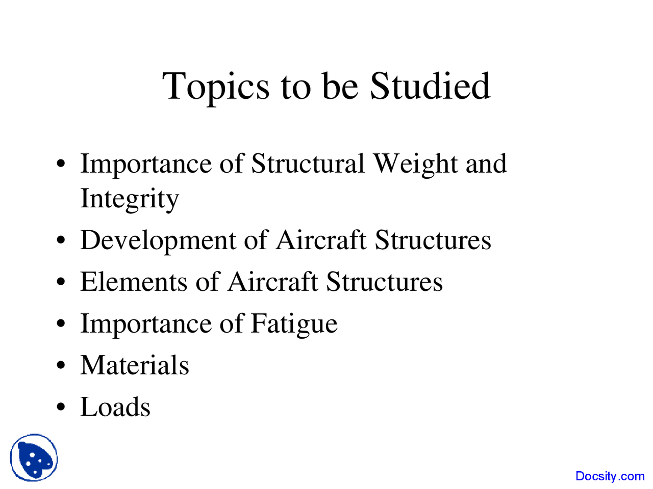 Structural Weight Introduction To Aerospace Engineering Lecture