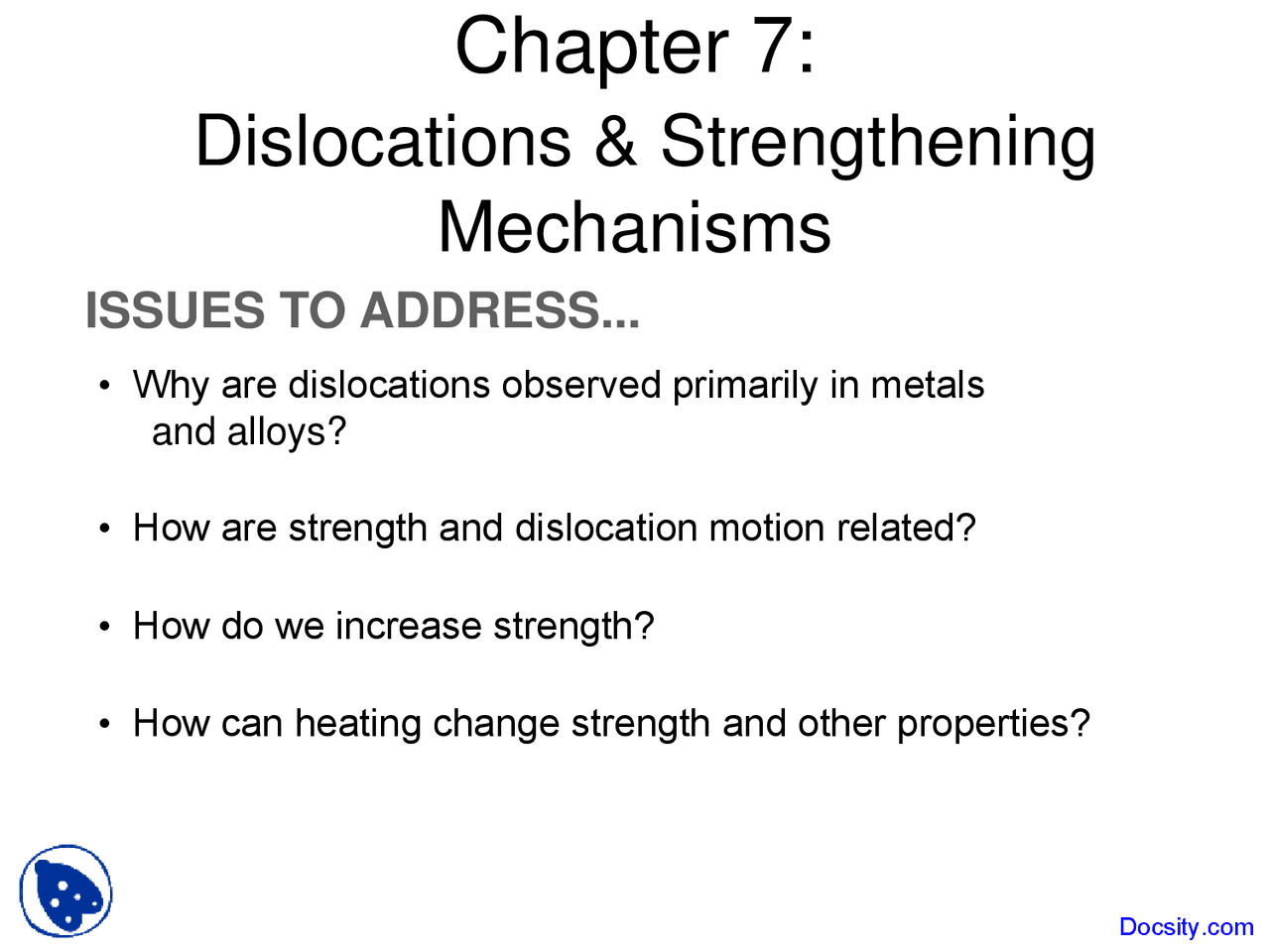 Dislocations Introduction To Material Science Lecture Slides Docsity