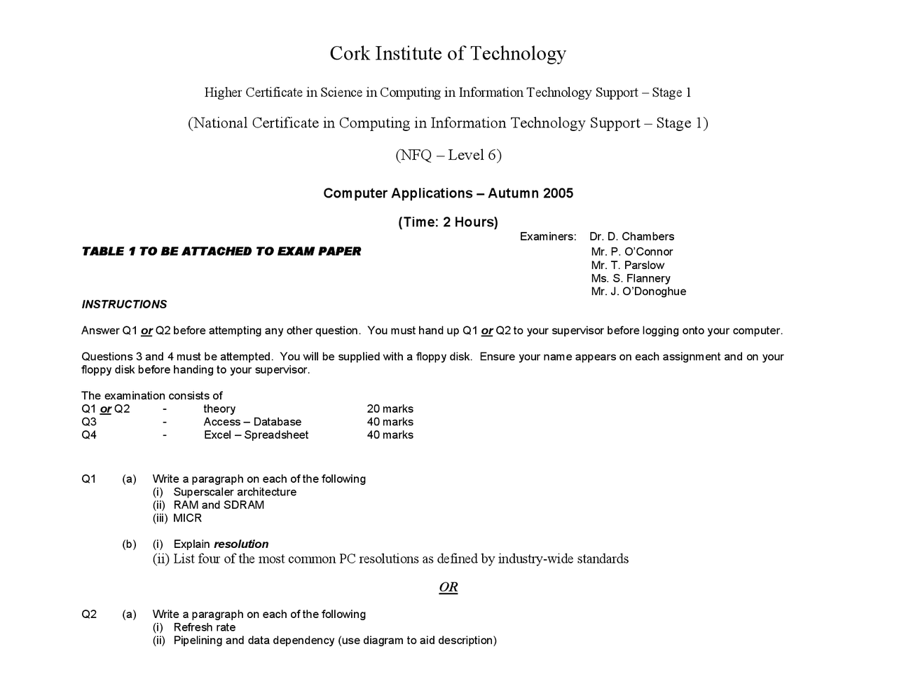Superscaler Architecture - Computer Applications - Past Exam - Docsity