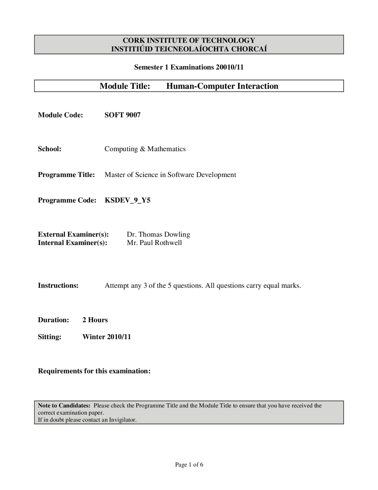 Scenarios Human Computer Interaction Past Exam Exams Computer