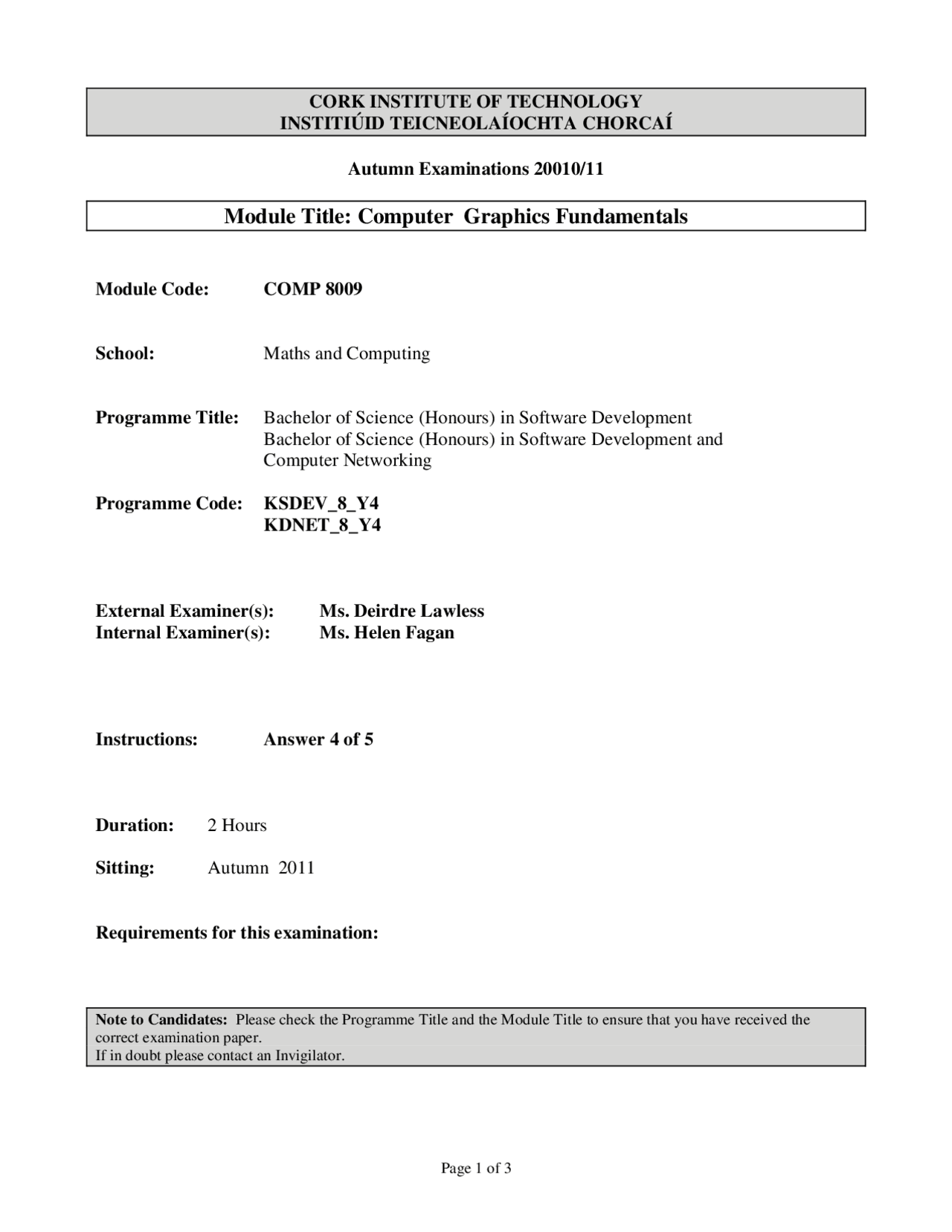 Vertex Shader - Computer Graphics Fundamentals - Old Exam Paper | Exams ...