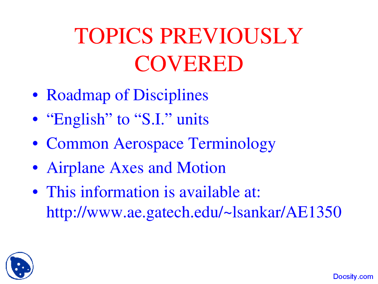 Roadmap Of Disciplines Introduction To Aerospace Engineering