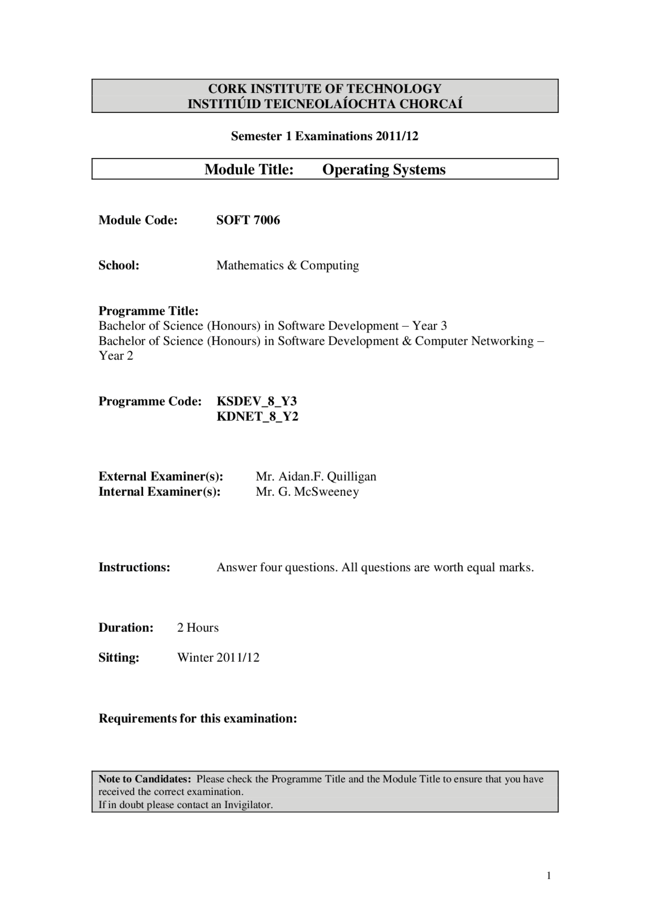 Resource Vector Operating System Exam Paper Docsity