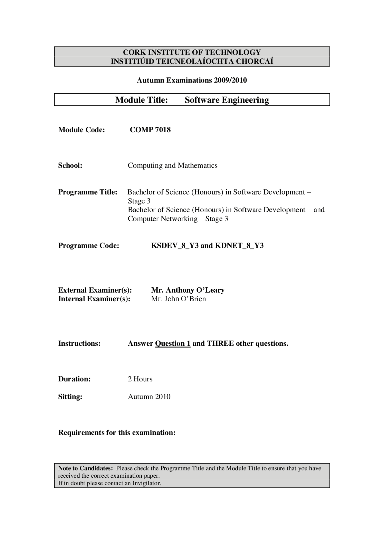 Process Framework Software Engineering Exam Paper Docsity