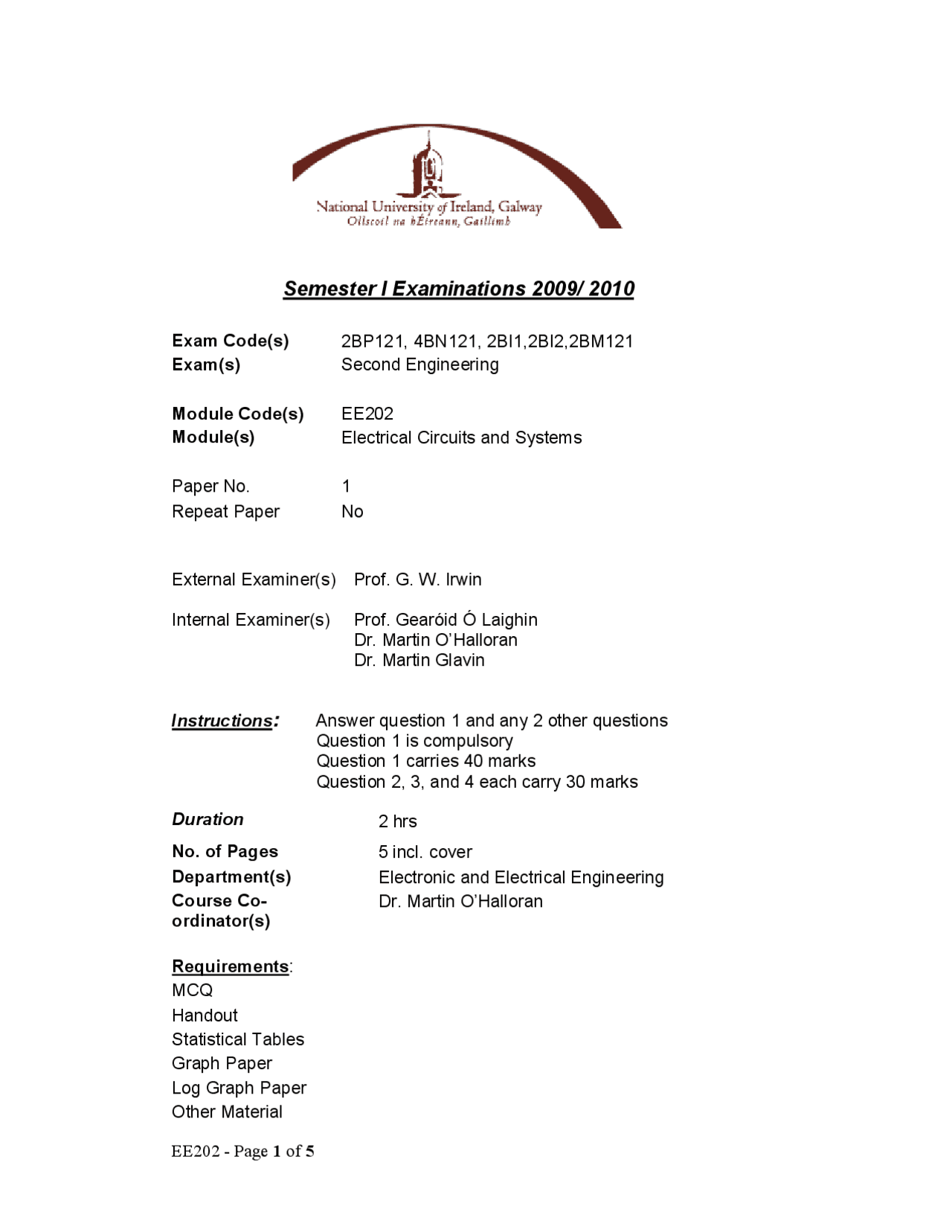 Voltage Laws - Electrical Circuits and Systems I- Past Exam Paper ...