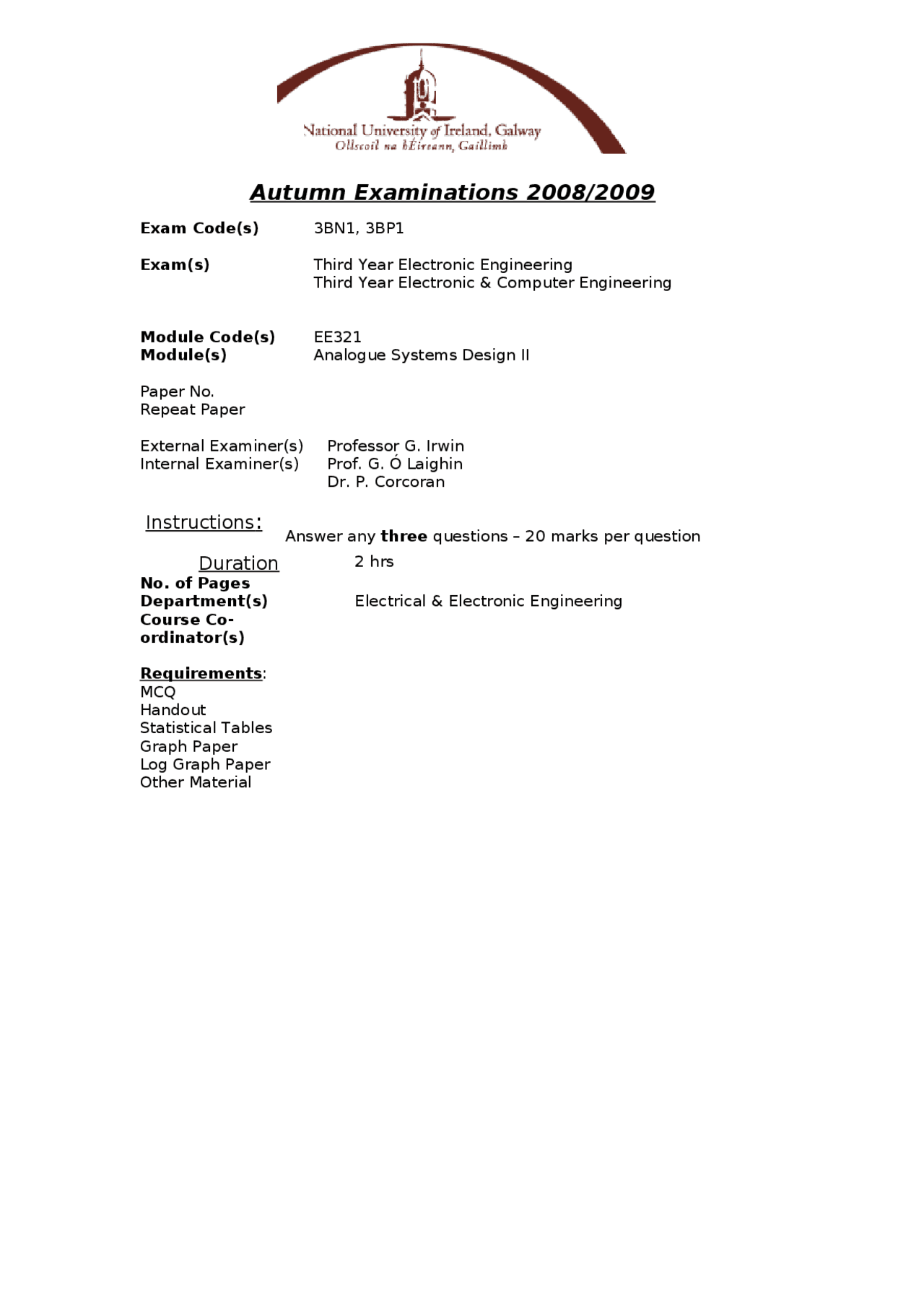 Determining The Voltage Analogue Systems Design Ii Past Exam Paper
