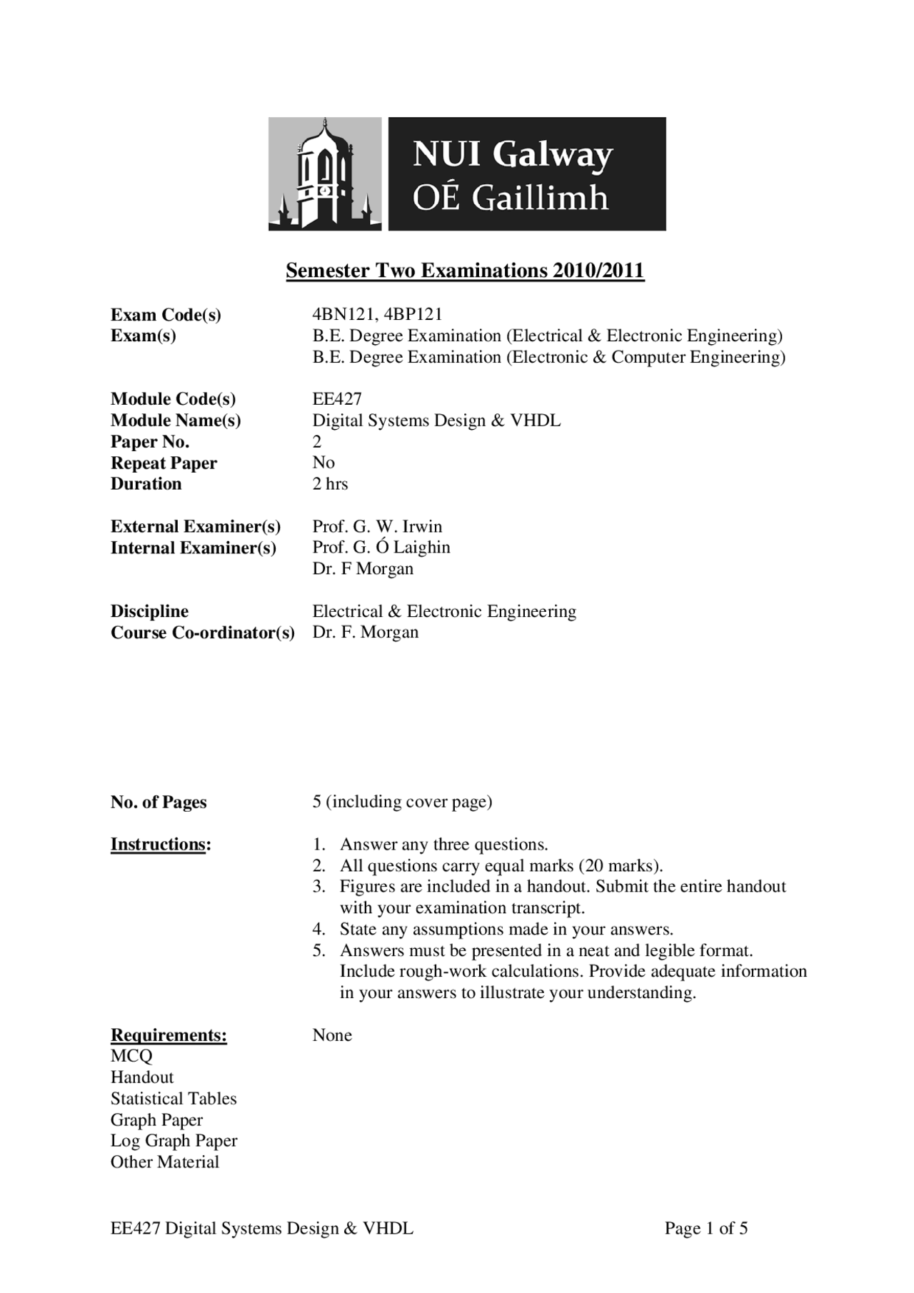 Illustrate The Operation Digital Systems Design And Vhdl Past Exam