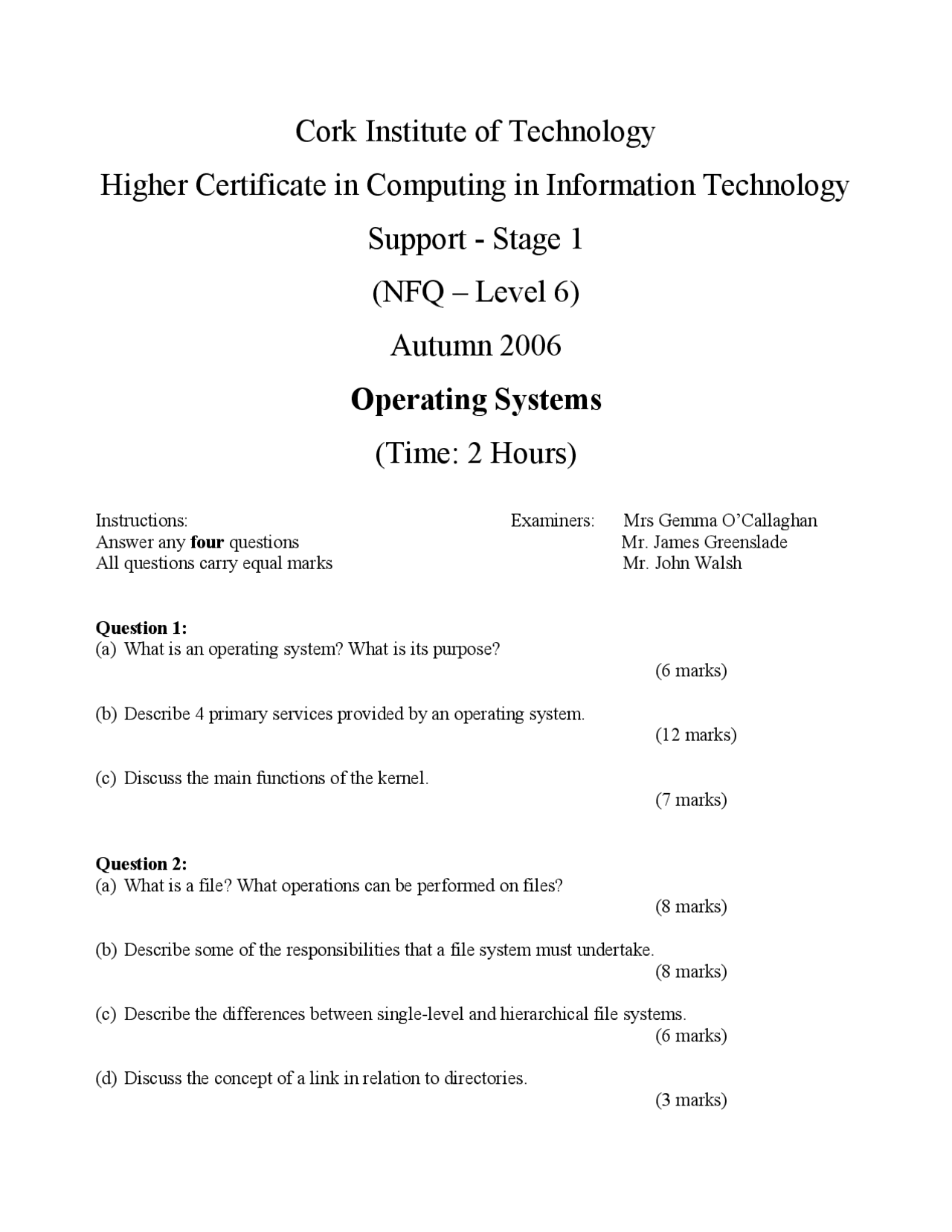 Disabling Interrupt Operating Systems Old Exam Docsity