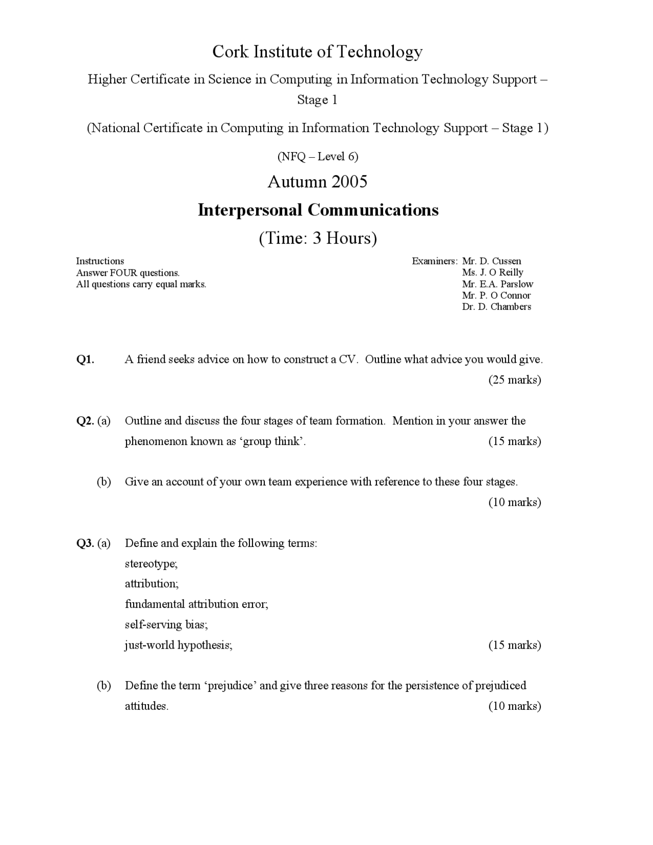 Group Think Interpersonal Communications Exam Paper Docsity