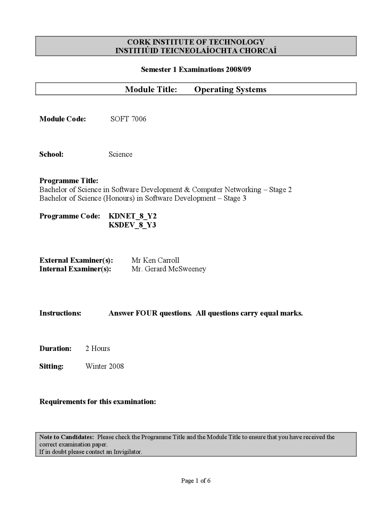 Data Striping Operating Systems Old Exam Docsity