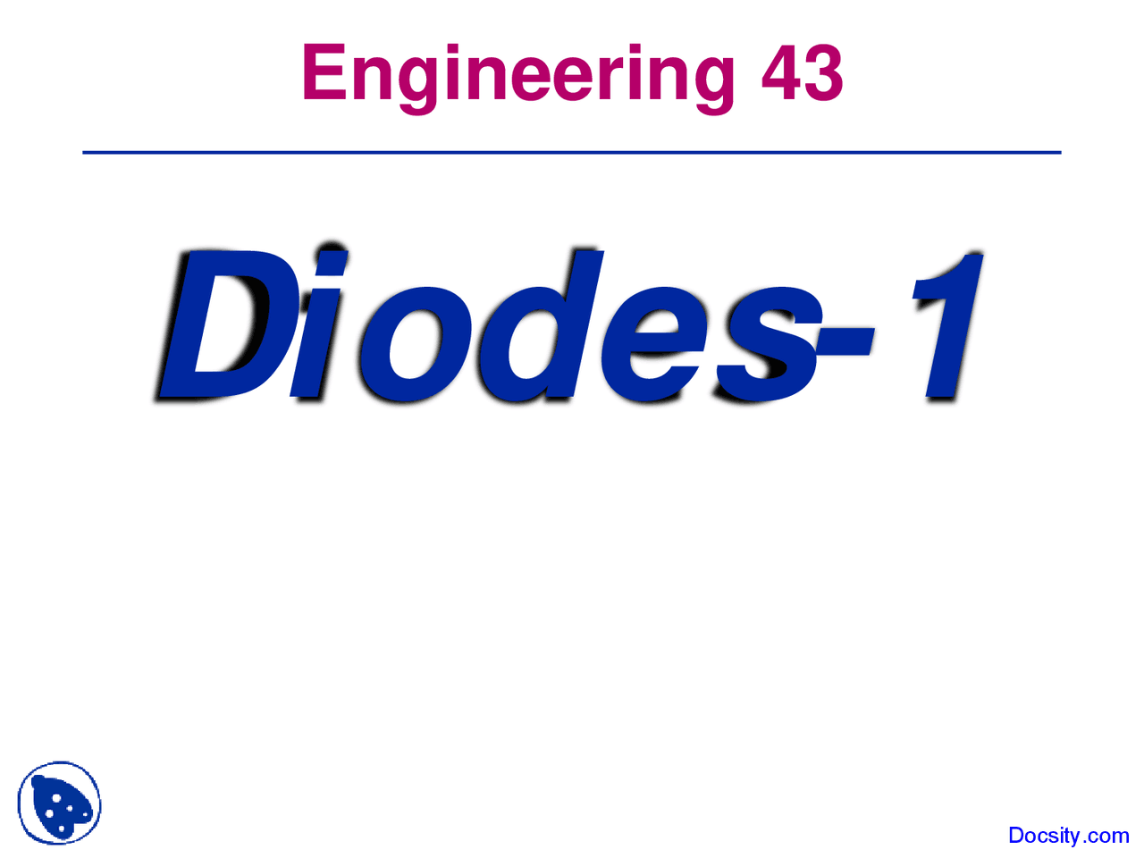 Diodes Engineering Circuit Analysis Lecture Slides Docsity