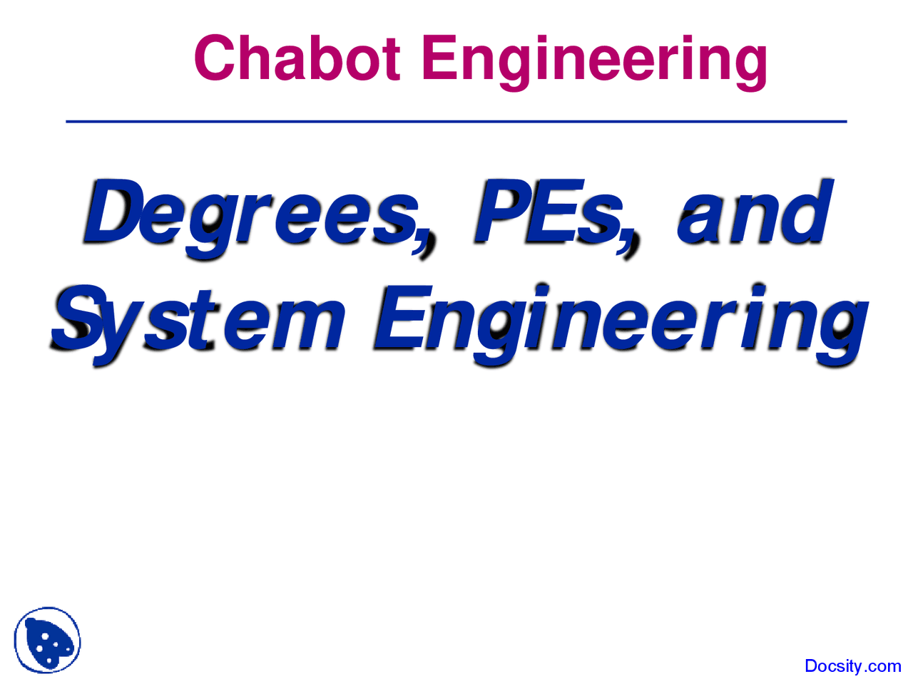 System Engineering Engineering Design And Analysis Lecture Slides Docsity