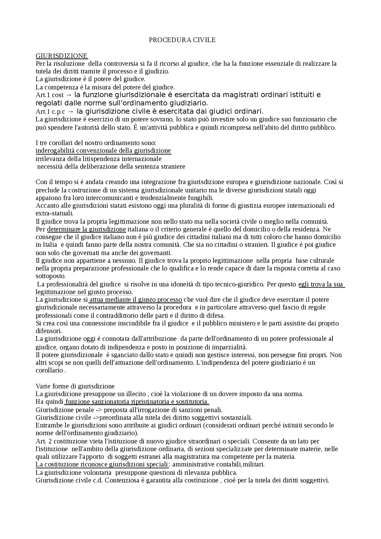Procedura Civile Notes De Procédure Civile Docsity