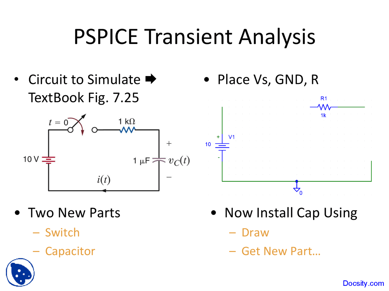 PSPICE Transient Analysis - Engineering Circuit Analysis - Lecture ...