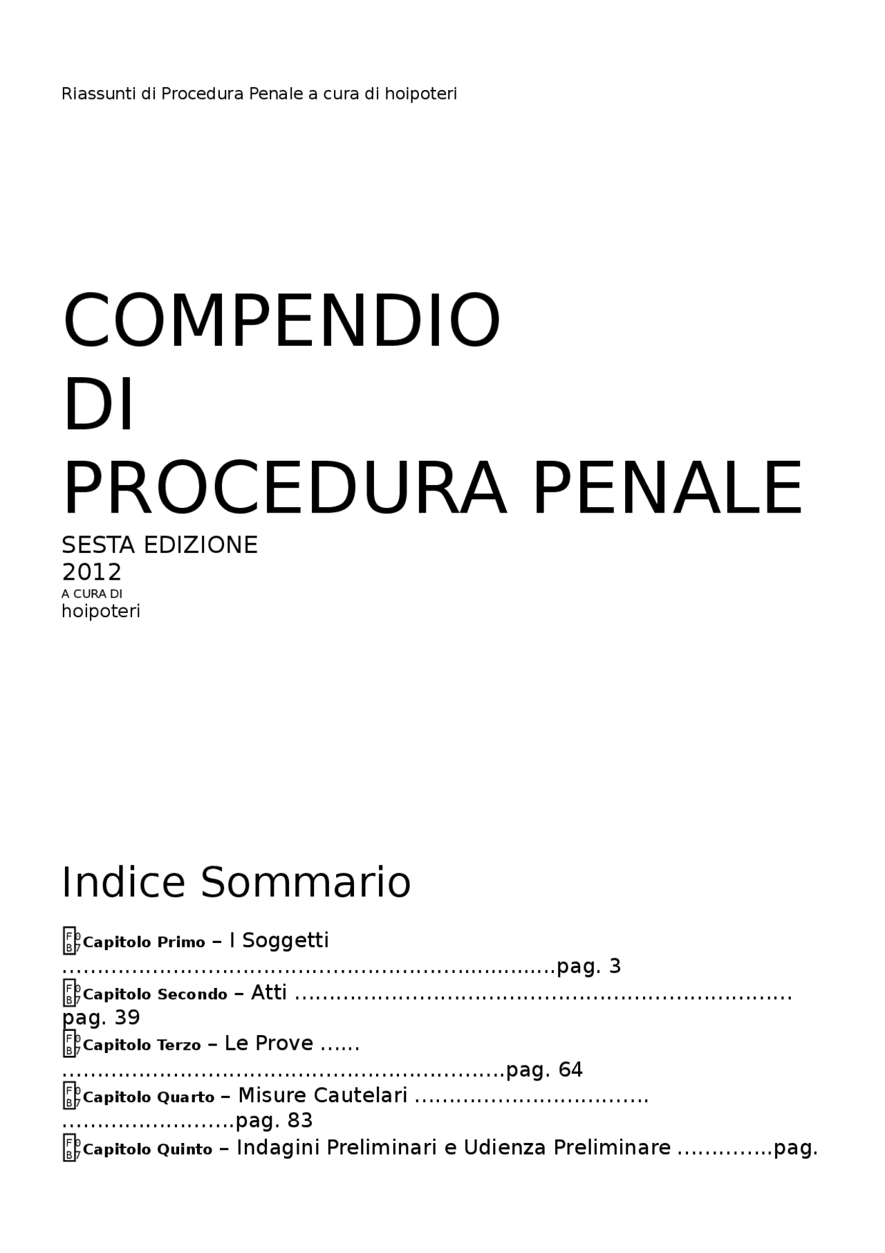Riassunto Lezioni Prof Presutti Rif Conso Grevi 2012 Docsity