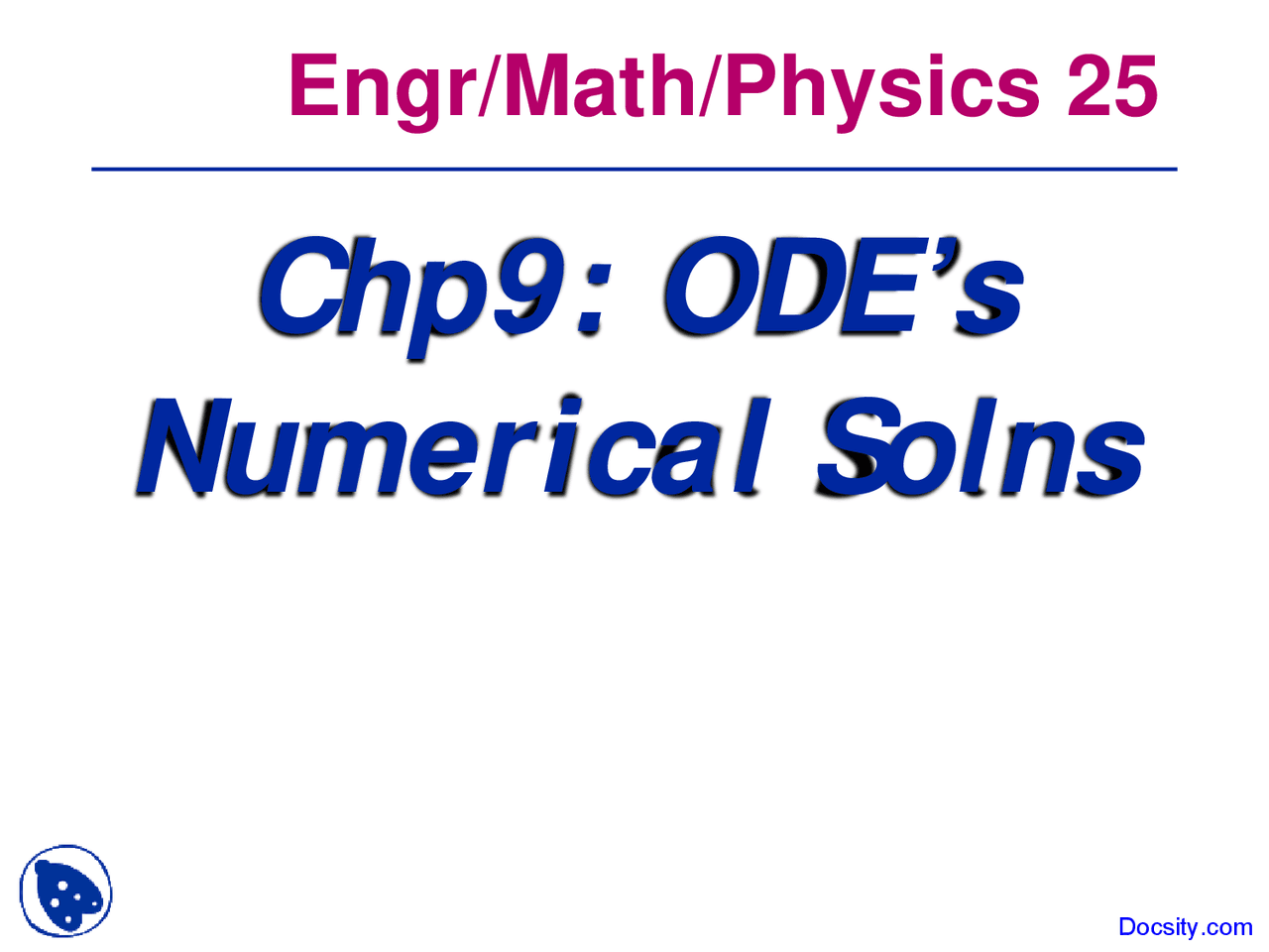 Numerical Solutions Computational Methods Lecture Slides Docsity