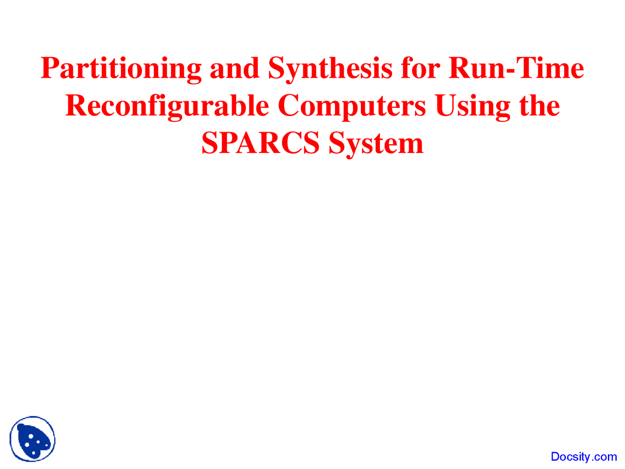 Partitioning And Synthesis Design Automation Of Embedded Systems