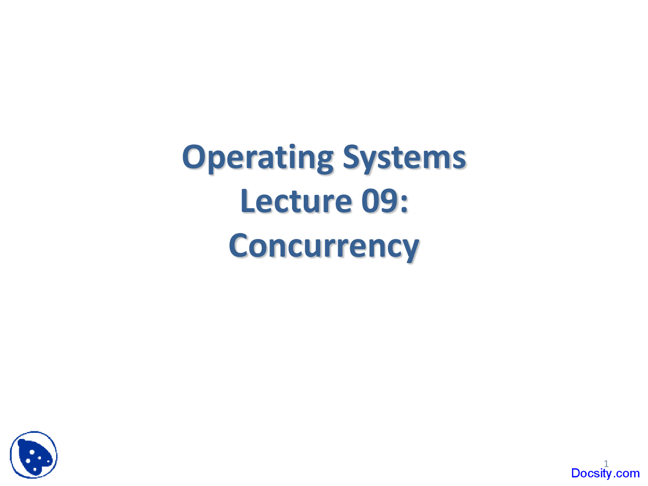 Concurrency Operating Systems Lecture Slides Docsity
