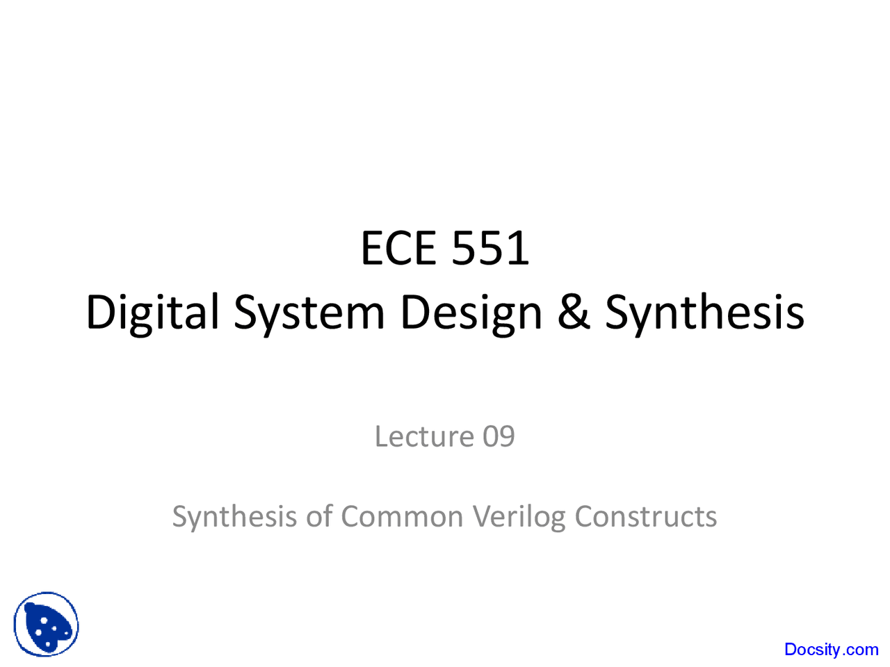 Common Verilog Constructs Digital Design And Synthesis Lecture Slides Docsity