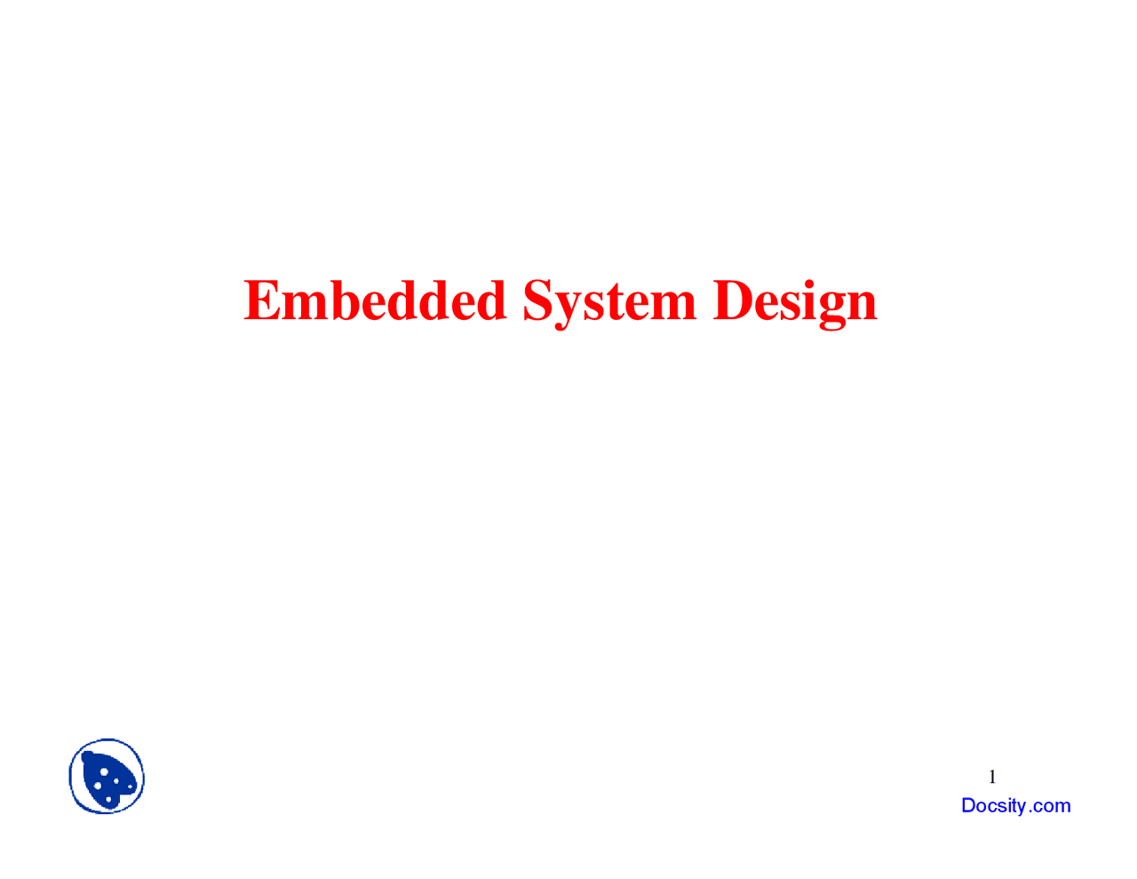 Embedded System Design Design Automation Of Embedded Systems Lecture Slides Docsity