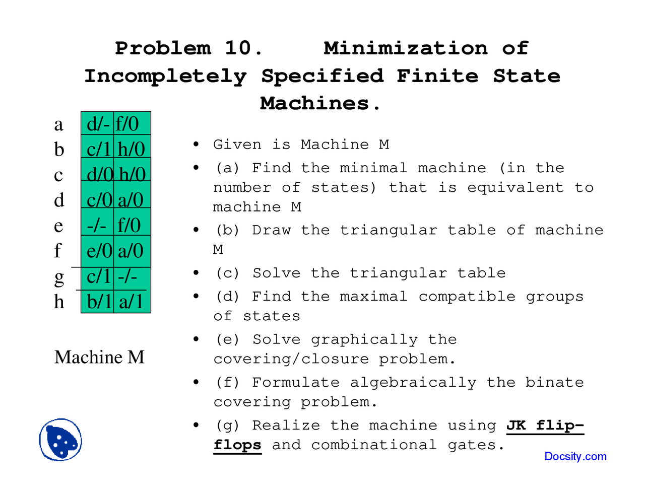 Minimal Machine Design Automation Of Embedded Systems Lecture Slides Docsity