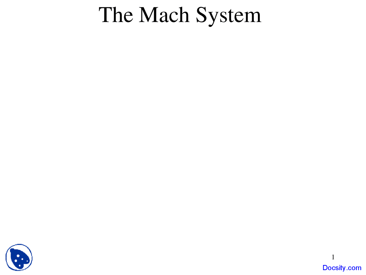 Mach System - Operating System - Lecture Slides - Docsity