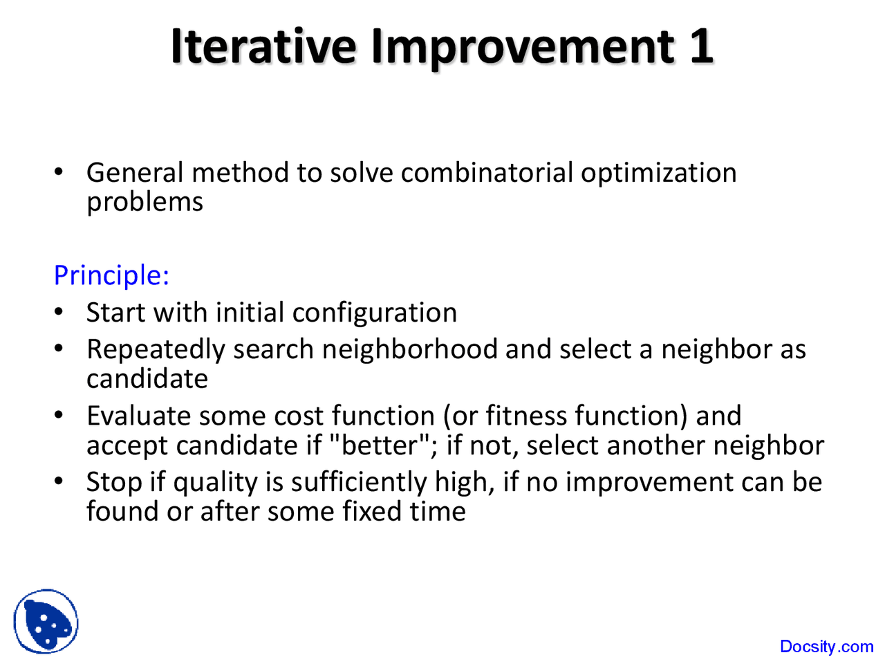 Iterative Improvement - Design Automation of Embedded Systems - Lecture ...