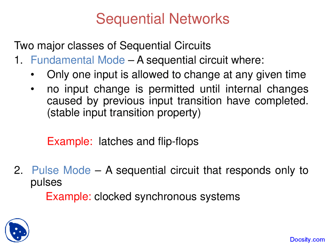 Sequential Networks Design Automation Of Embedded Systems Lecture Slides Docsity
