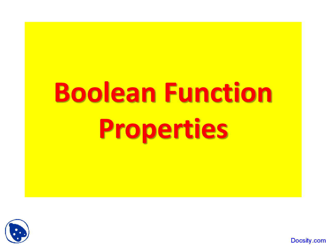Boolean Function Properties - Design Automation of Embedded Systems - Lecture Slides | Slides ...