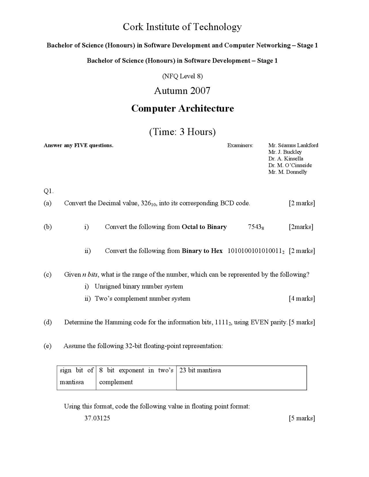 Binary Number System Computer Architecture Past Exam Docsity Binary Number System Computer Architecture Past Exam Docsity