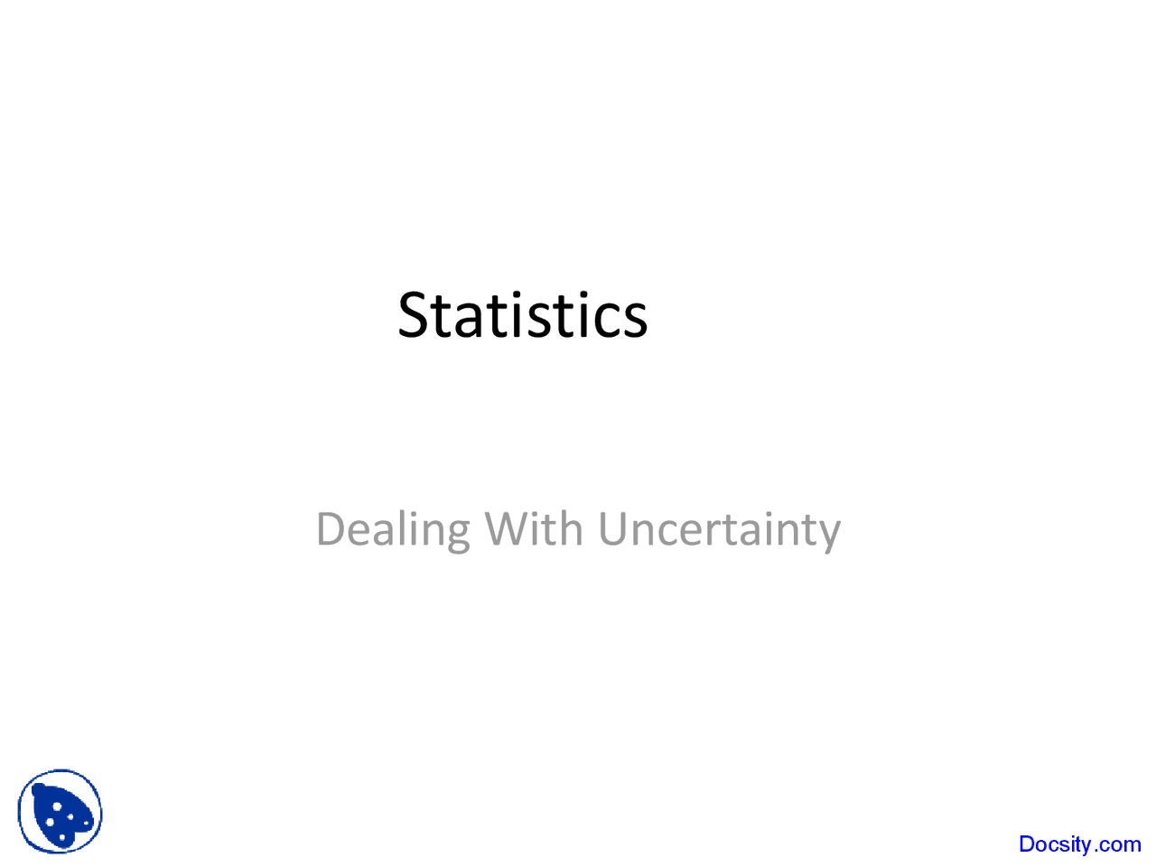 Statistics Introduction To Engineering Lecture Slides Docsity