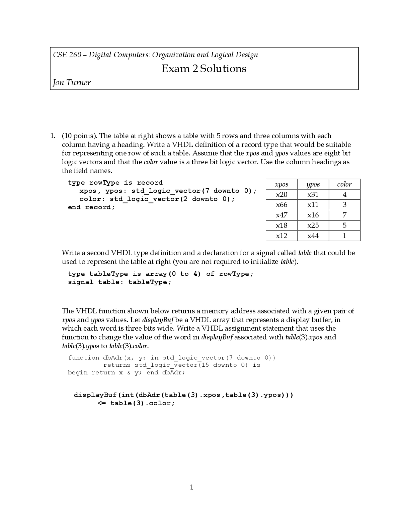 Bit Logic Vector Organization And Logical Design Solved Exam Docsity